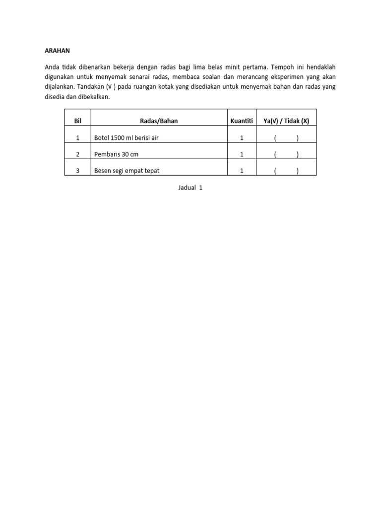 Ujian Amali Fizik Tingkatan 5 | PDF