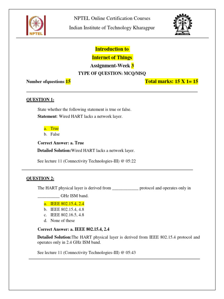 Assignment W3 | PDF | Computer Network | Bluetooth