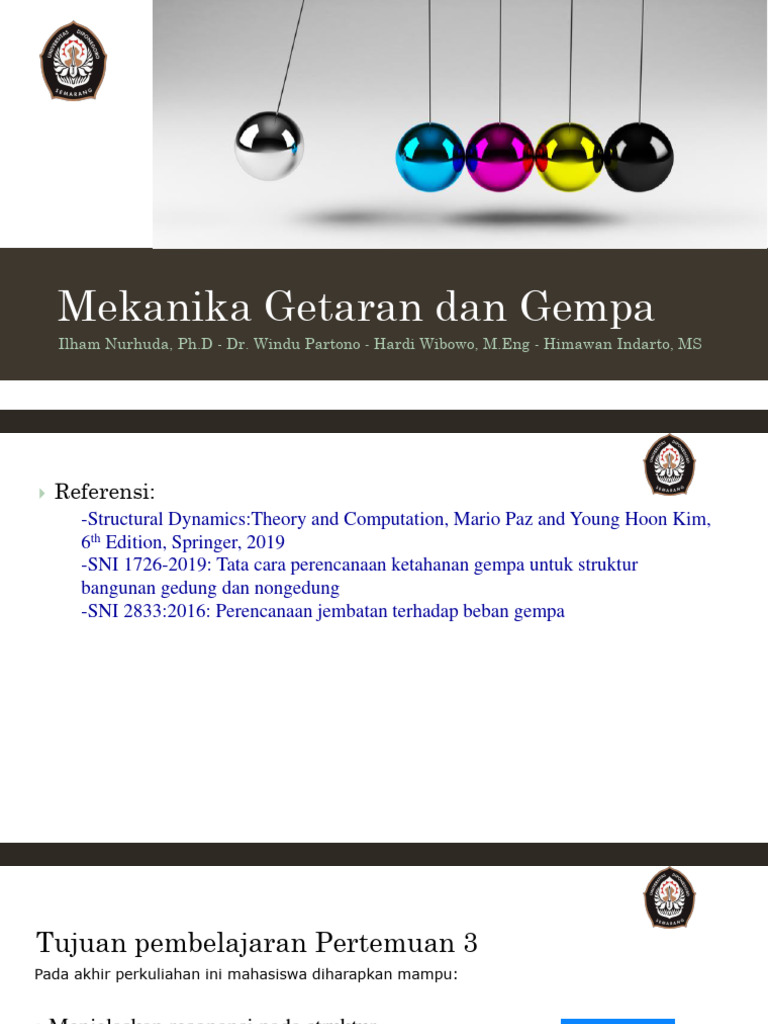 03 Mekanika Getaran Dan Gempa 2022B | PDF