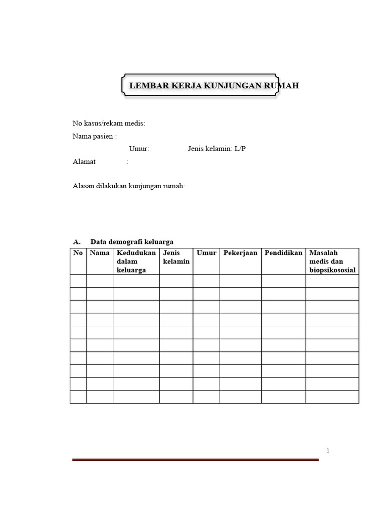 Lembar Kunjungan Rumah PSSK Dan PSPD FM | PDF