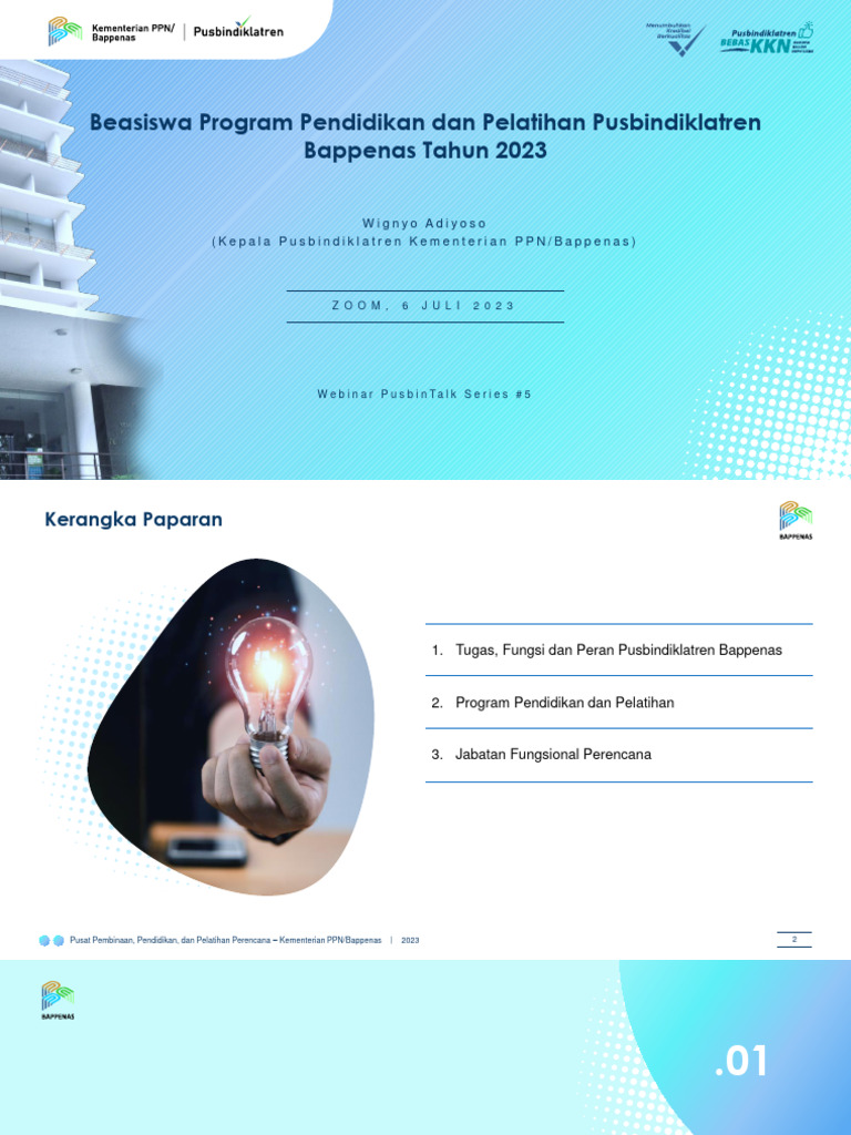 03 - Beasiswa Program Pendidikan Dan Pelatihan (Wignyo Adiyoso - Kepala Pusbindiklatren Bappenas ...