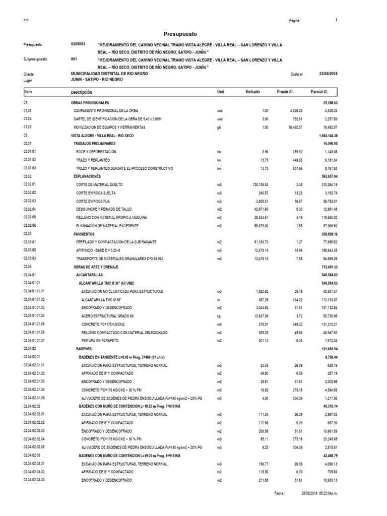 PRESUPUESTO | PDF | Ingeniería estructural | Ingeniero civil