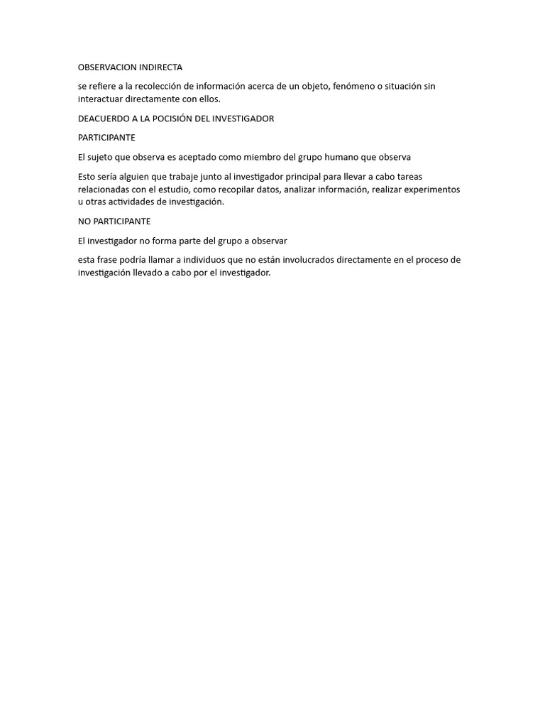 Observacion Indirecta | PDF