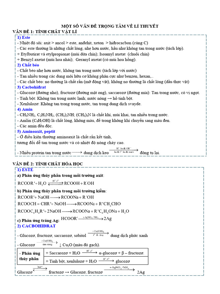 3 VẤN ĐỀ TRỌNG TÂM LT Hóa | PDF