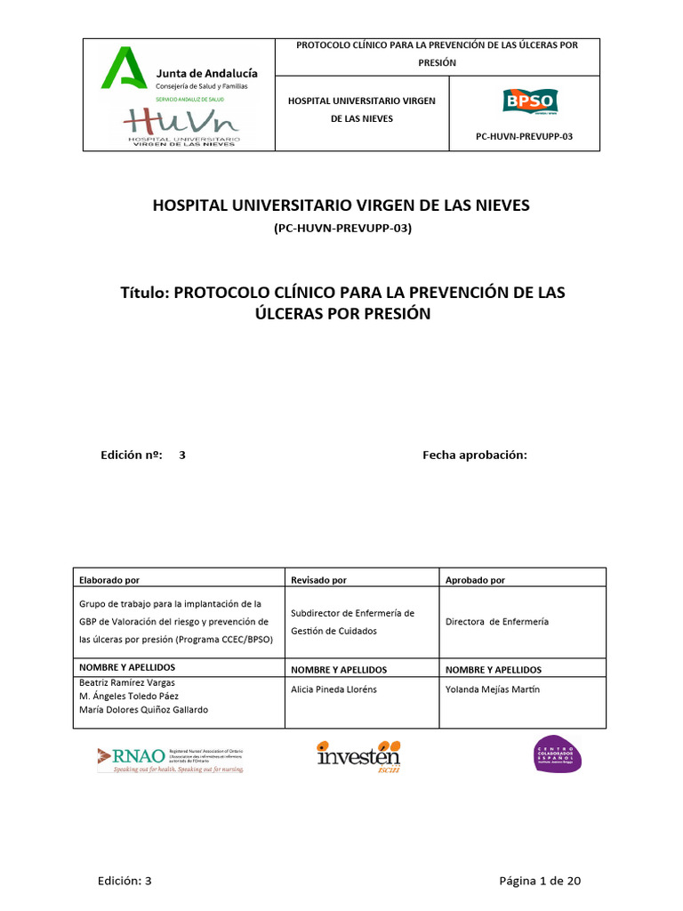 Protocolo Prevención UPP 2021 | PDF | Hospital | Piel