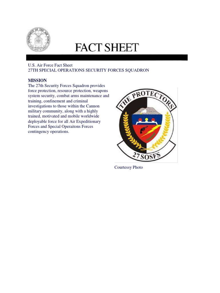 27 Sosfs Factsheet | PDF
