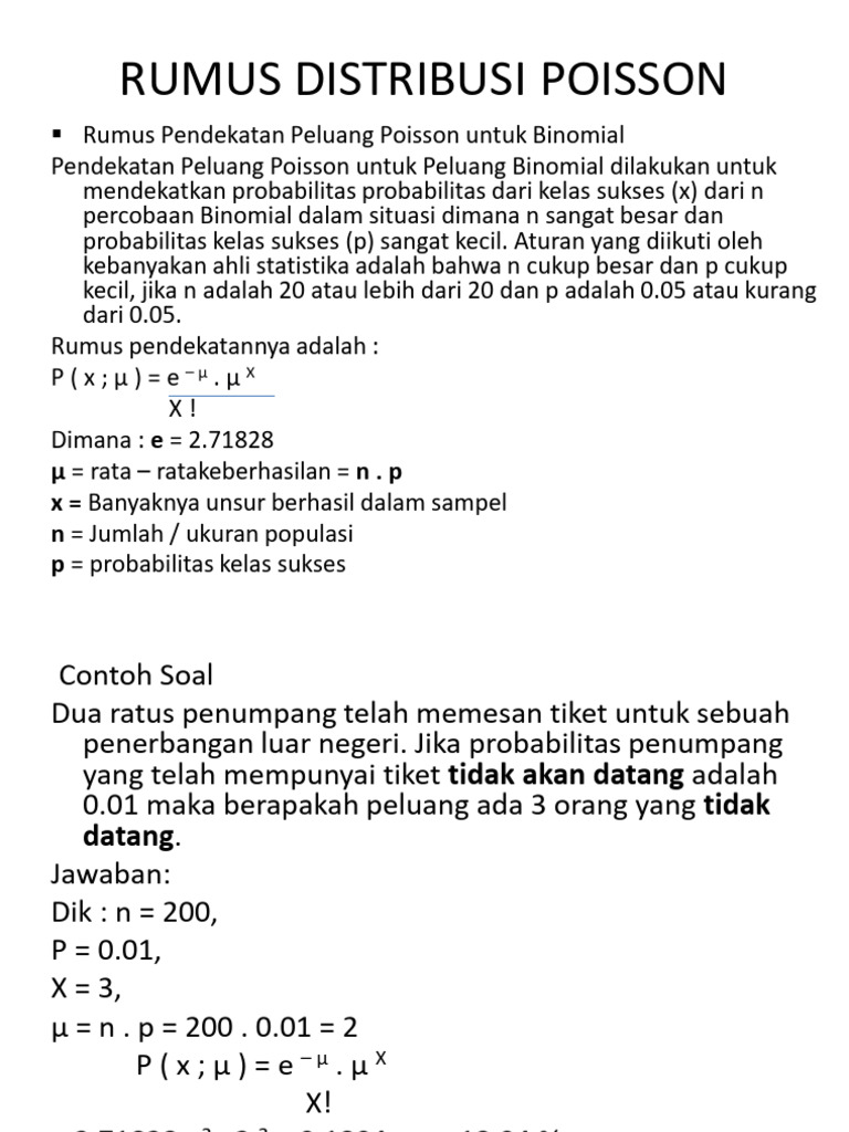 Rumus dan Contoh Distribusi Poisson | PDF | Metode & Bahan Ajar | Seni