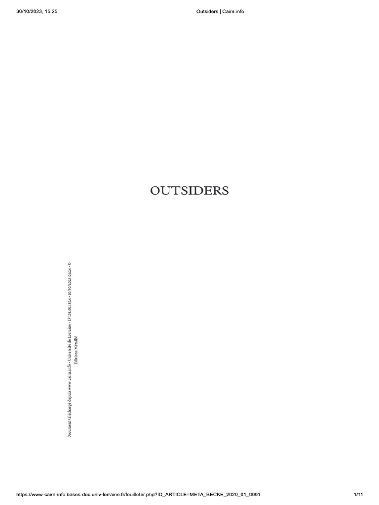 Outsiders | PDF