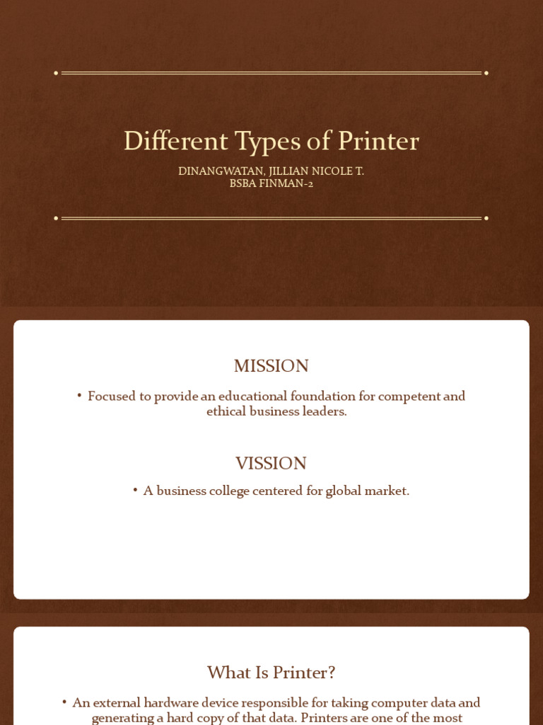 Different Types of Printer 1 | PDF | Printer (Computing) | Equipment
