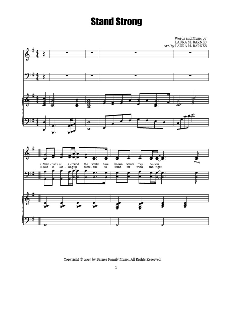 Stand Strong Barnes Family Music | PDF | Religious Belief And Doctrine ...