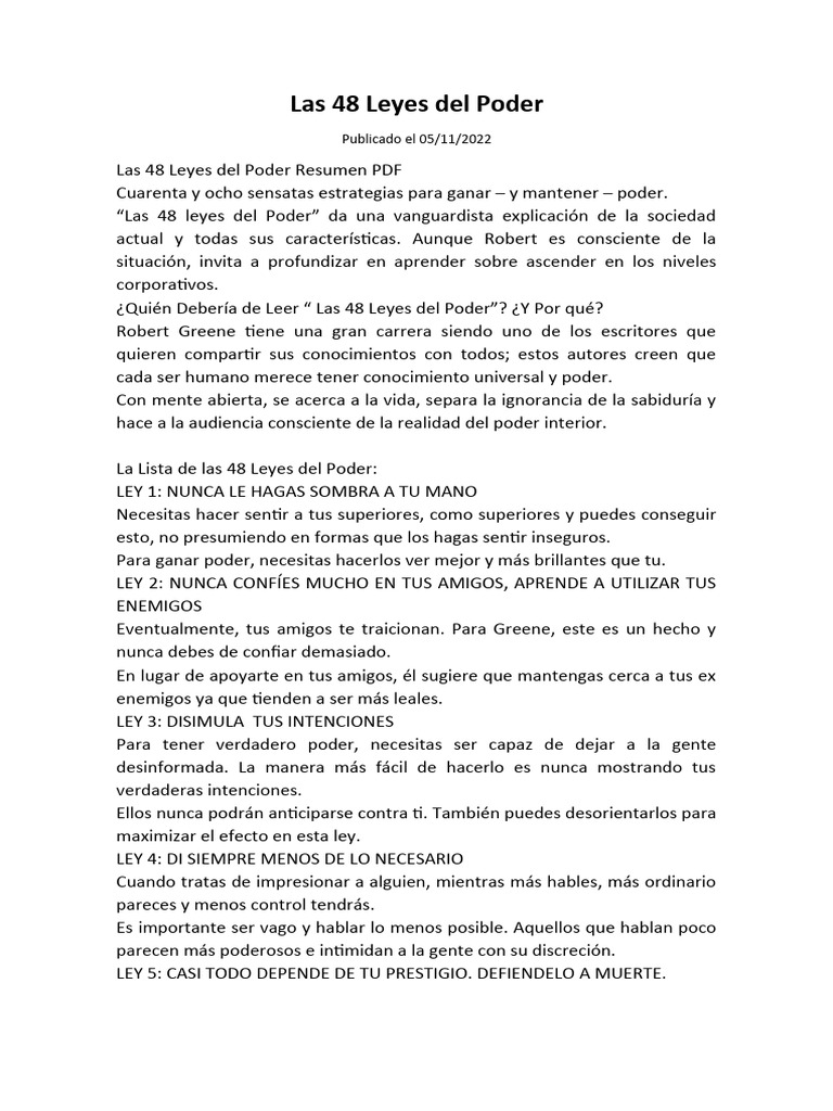 Estrategias de Poder de Robert Greene | PDF | Crecimiento personal y profesional