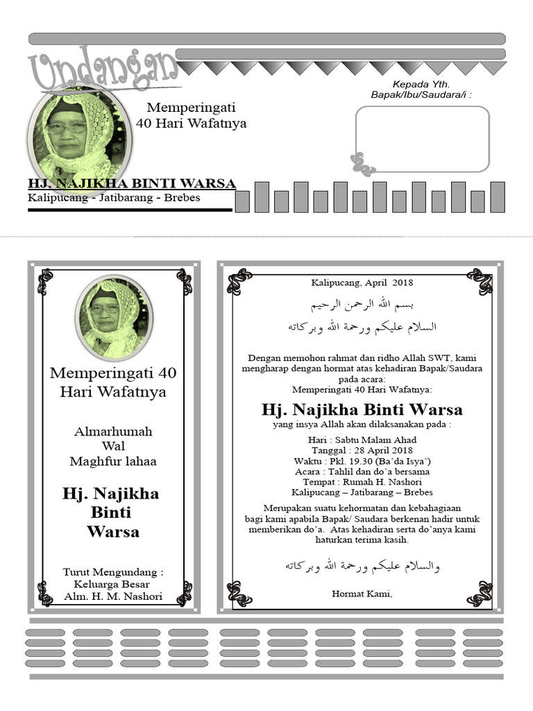 Undangan 40 Hari | PDF