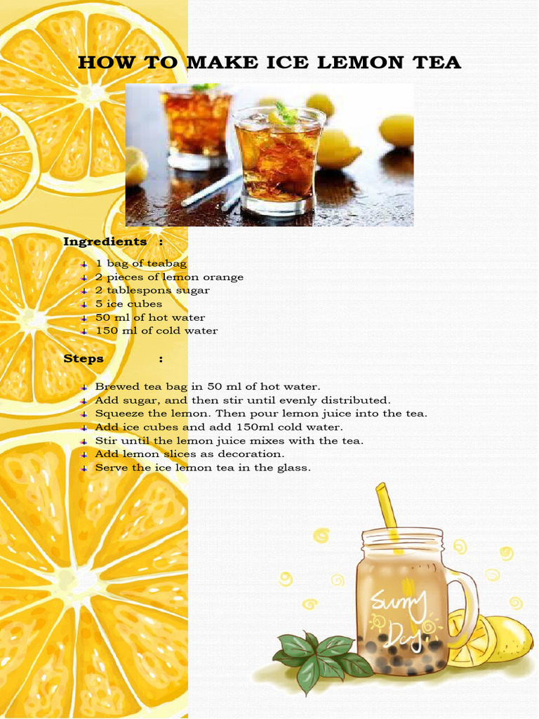 Iced Lemon Tea Recipe Guide | PDF