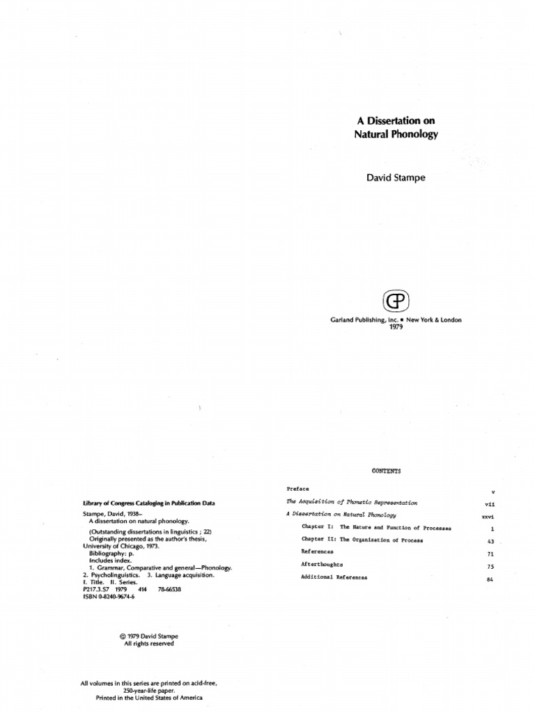 (Outstanding Dissertations in Linguistics) David Stampe - Dissertation ...