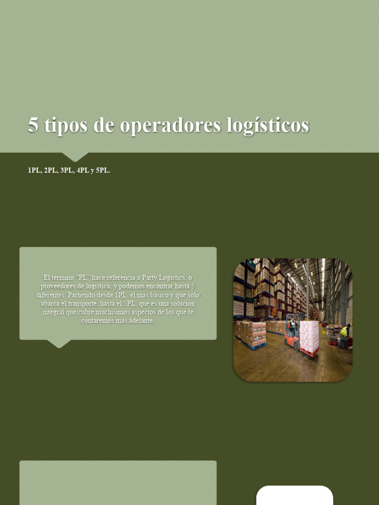 5 Tipos de Operadores Logísticos | PDF | Logística | Gestión de la ...