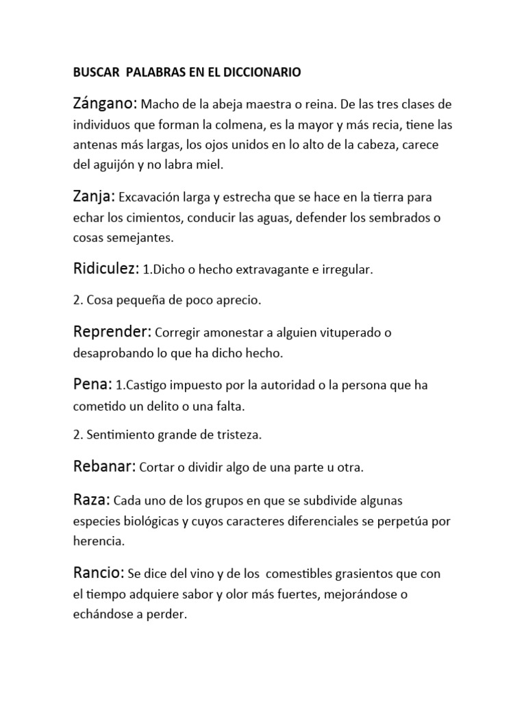 Buscar Palabras en El Diccionario | PDF
