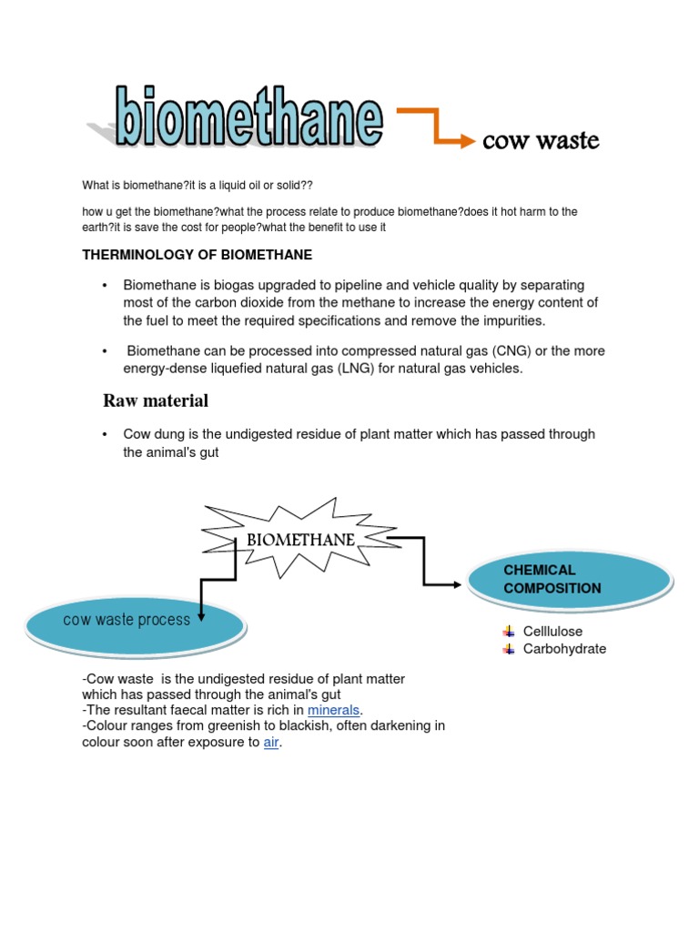 Cow Waste to Biomethane Process Guide | PDF | Biogas | Digestion