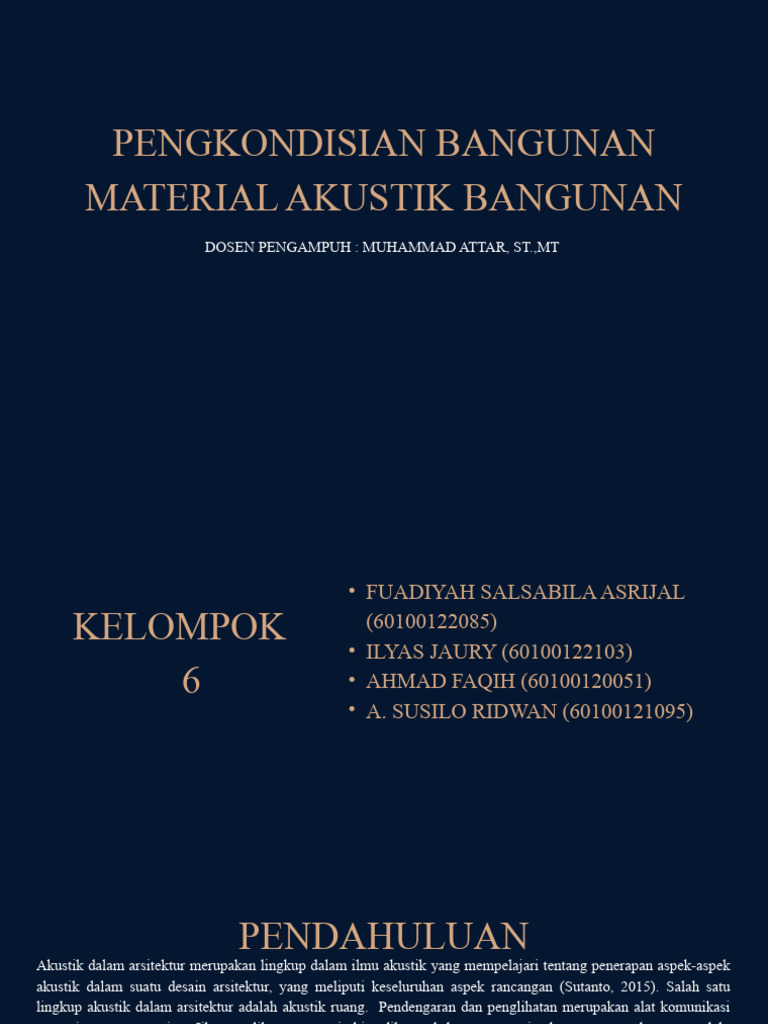 Material Akustik Bangunan | PDF
