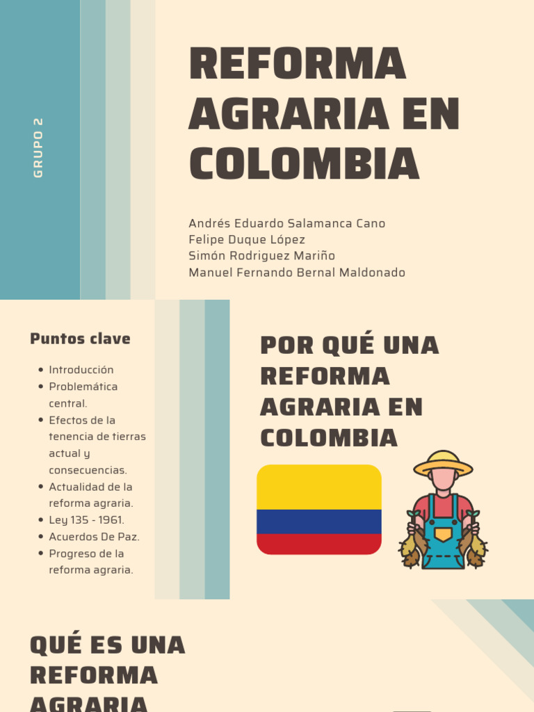 Reforma Agraria en Colombia: Contexto y Avances | PDF | Agricultura ...