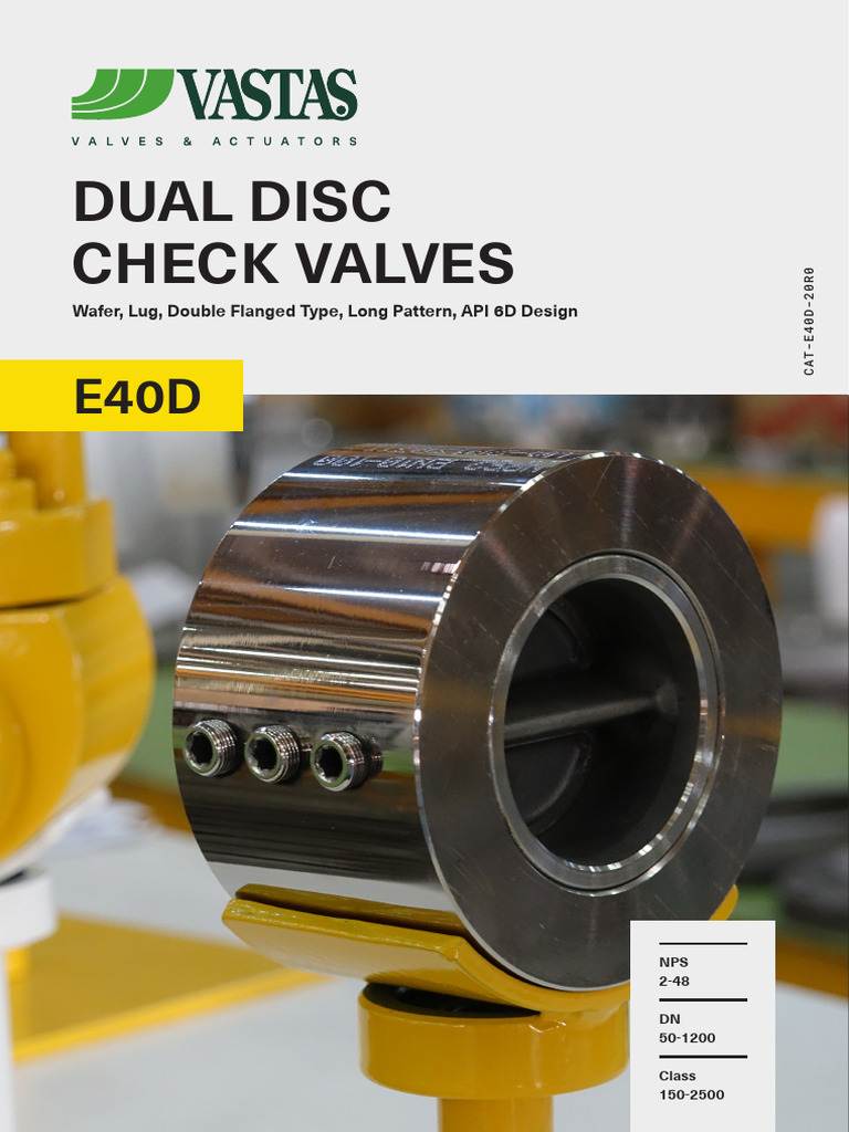 Dual Disc Check Valves Overview | PDF | Valve | Mechanical Engineering