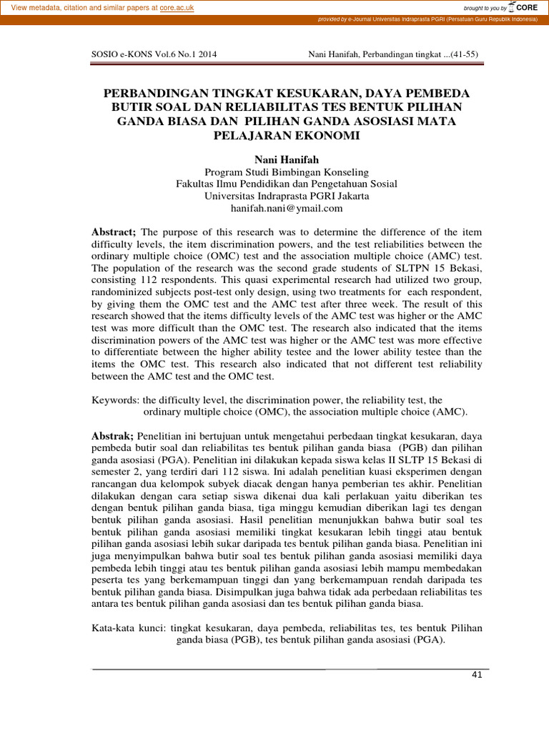 Daya Pembeda | PDF | Scientific Method | Methodology