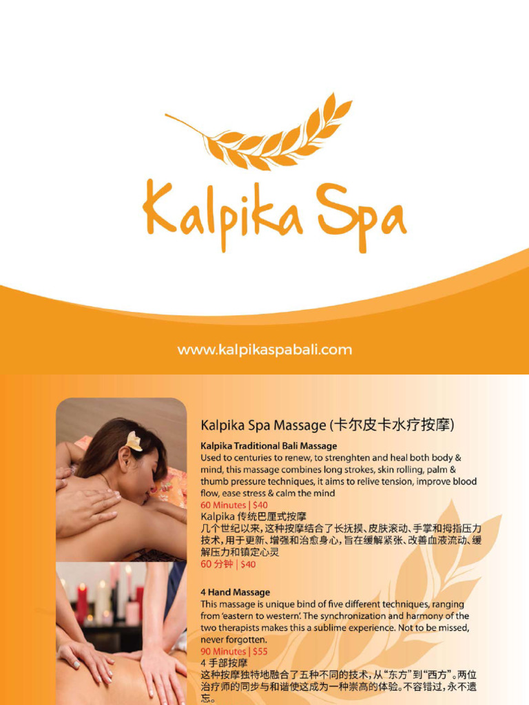 Menu Kalpika Spa | PDF