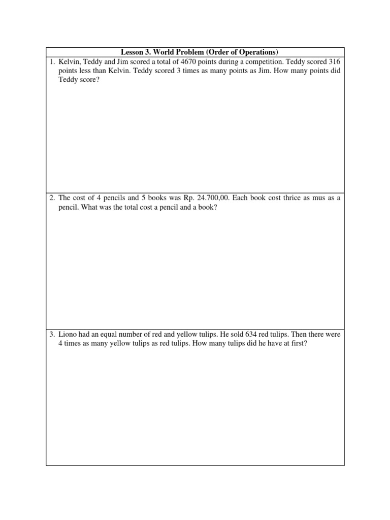 Lesson 3 Order of Operations | PDF