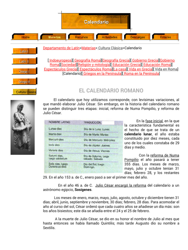 Calendario Romano | PDF | Calendario | Roma antigua