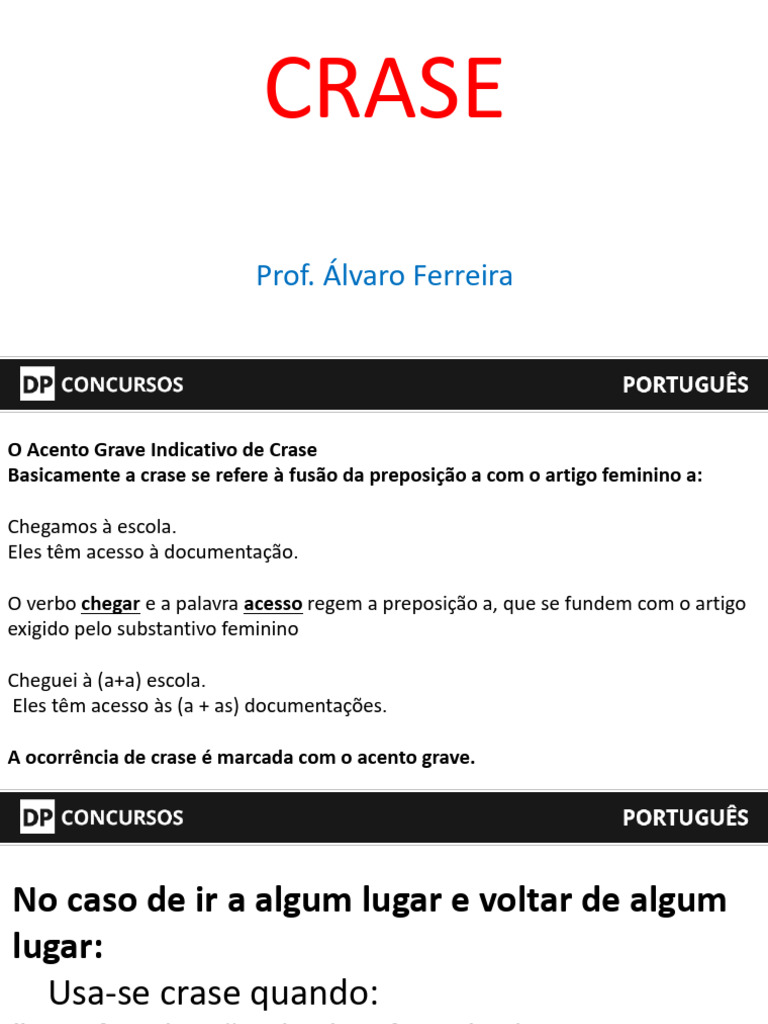 Crase - Aula 1 | Download grátis PDF | Linguística