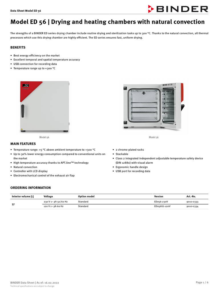 Data Sheet Model ED 056 en | PDF | Calibration | Temperature