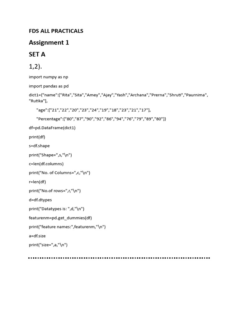 FDS All Practicals | PDF | Science Software | Computer Programming