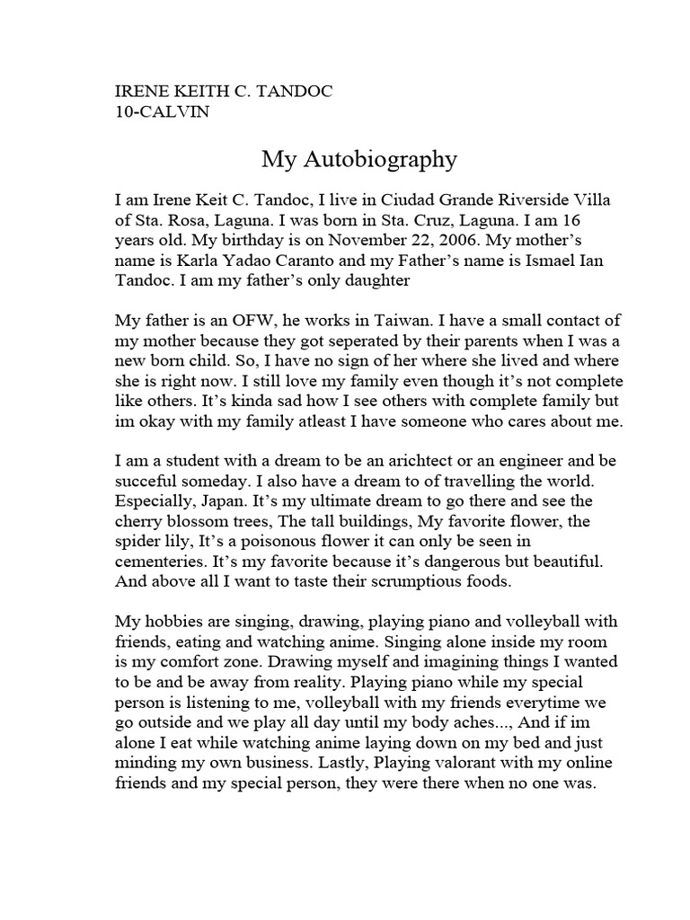 Irene Autobiography | PDF