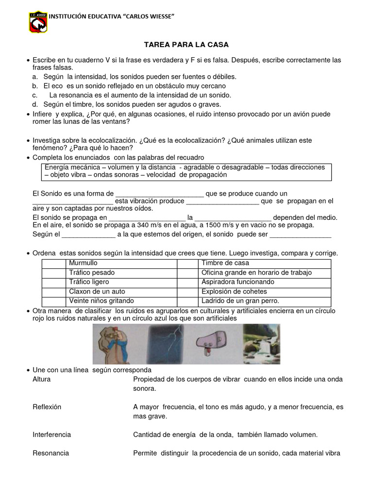 Tarea para La Casa | PDF | Sonido | Olas