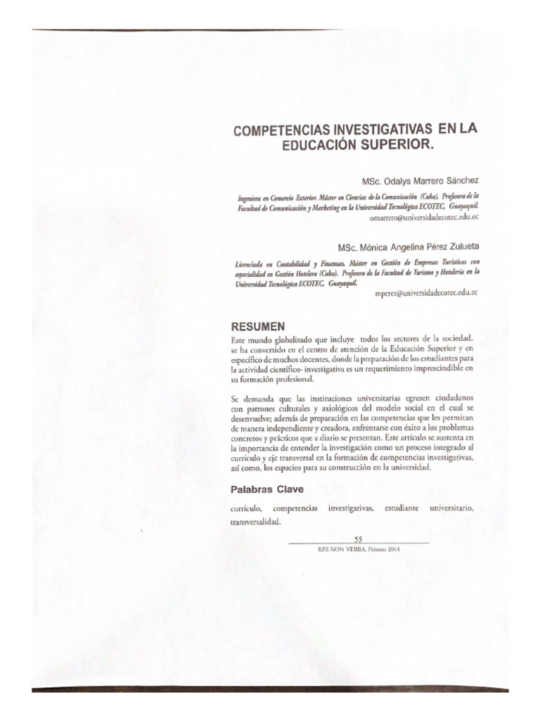 Competencias Investigativas en La | PDF