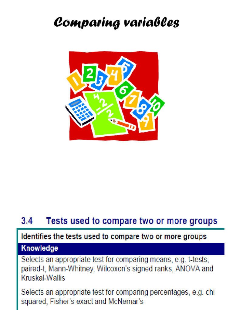 Comparing Variables | PDF | Null Hypothesis | Student's T Test Comparing Variables | PDF | Null Hypothesis | Student's T Test