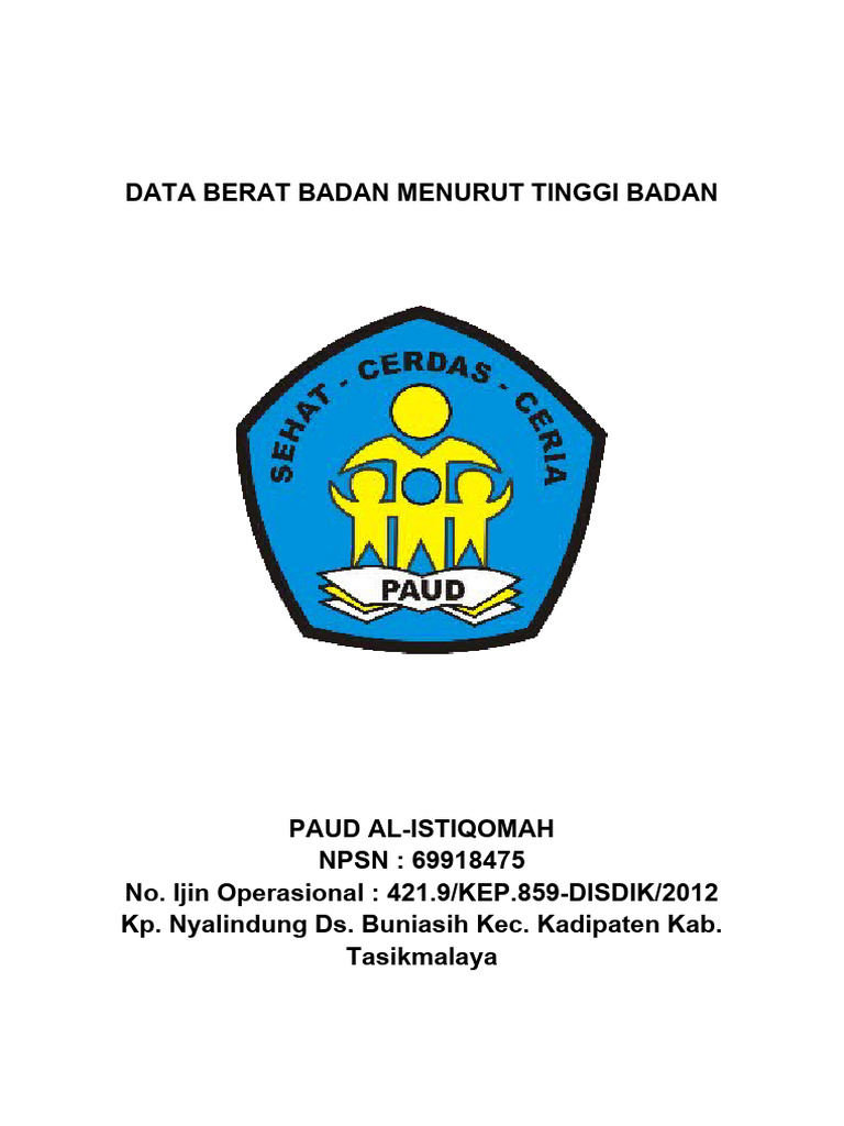 Data Berat Badan Menurut Tinggi Badan | PDF