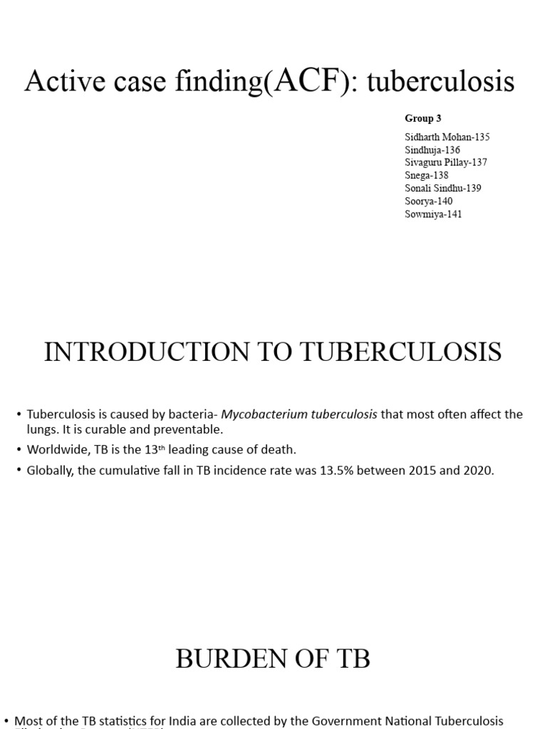 Acf Final New | PDF | Tuberculosis | Public Health