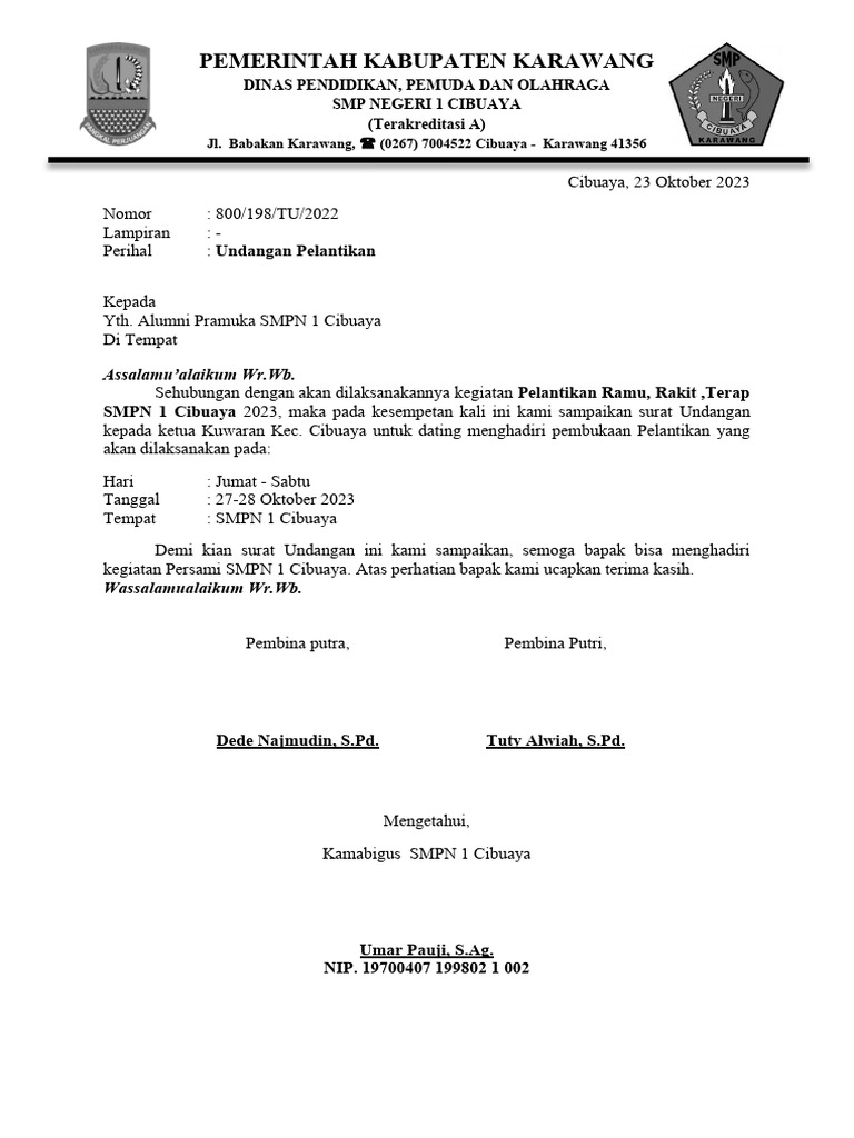 Surat Undangan Persami | PDF