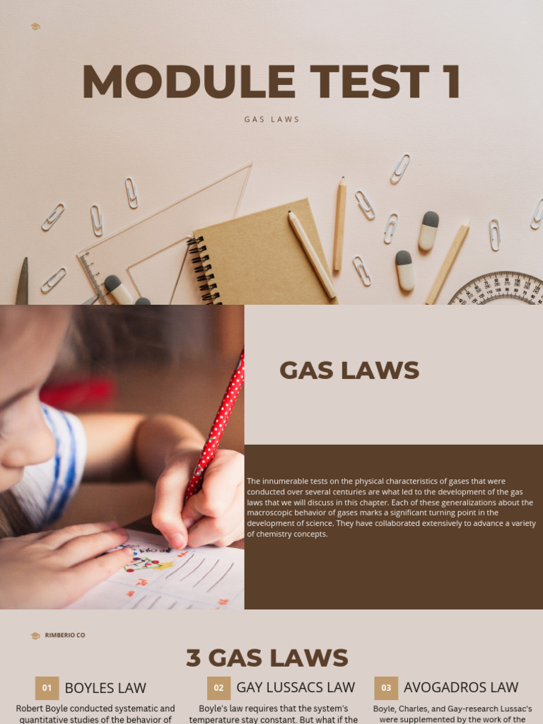 Module Test 1: Gas Laws | PDF | Gases | Temperature