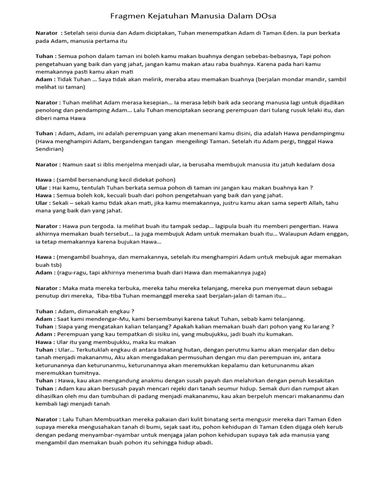 Fragmen Kejatuhan Manusia Dalam DOsa | PDF