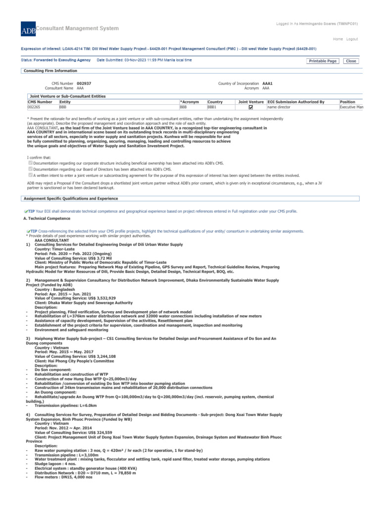 Eoi WS | PDF | Consultant | Joint Venture