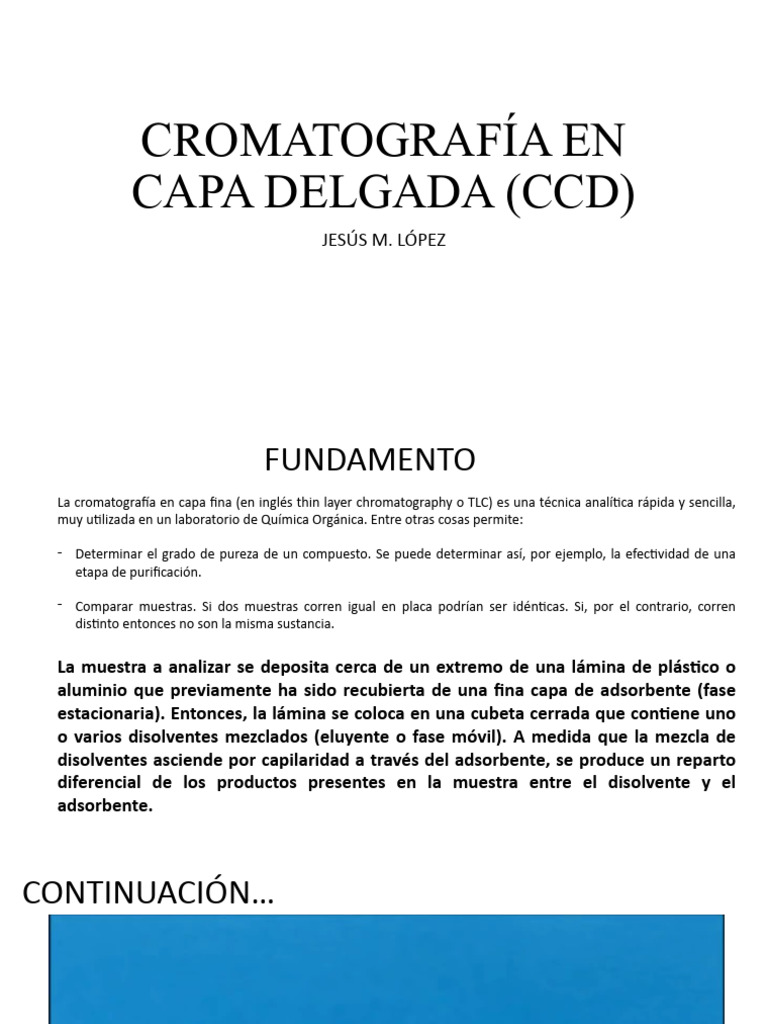 Cromatografía en Capa Fina | PDF | Adsorción | Cromatografía