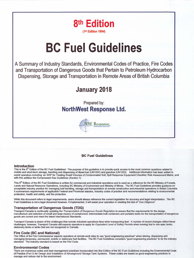 2018 BC Fuel Guidelines | PDF