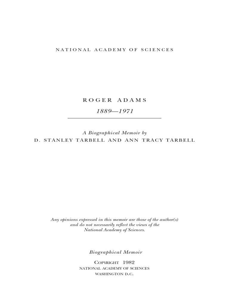 Adams Roger | PDF | Physical Sciences | Chemical Substances