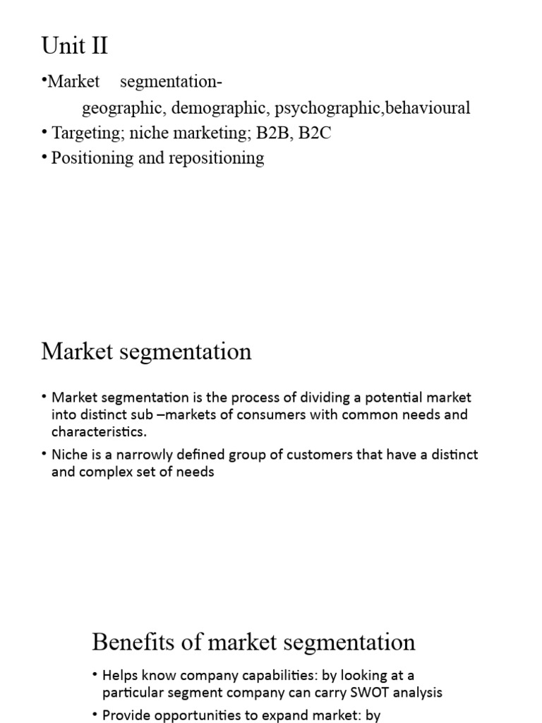 Unit Iii | PDF | Market Segmentation | Target Audience