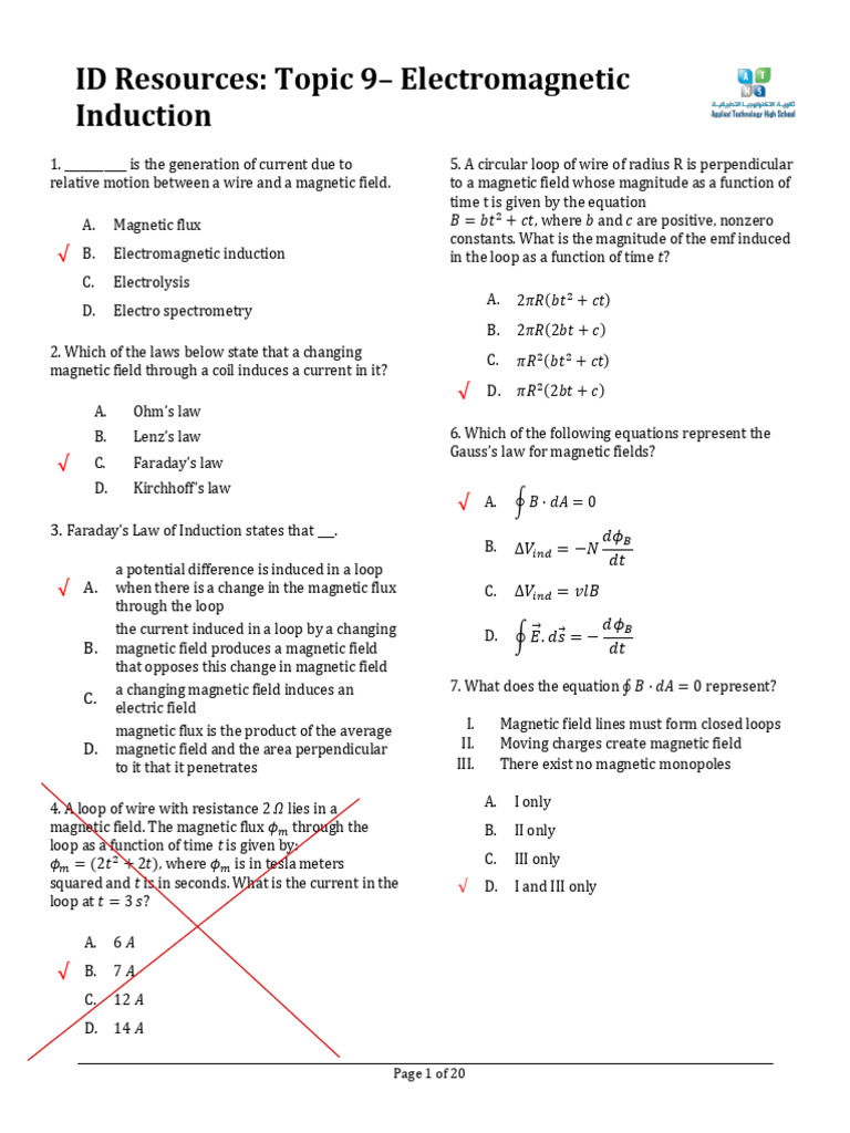 PHY71-Topic 9-Electromagnetic Induction-AK Removed Questions | PDF ...