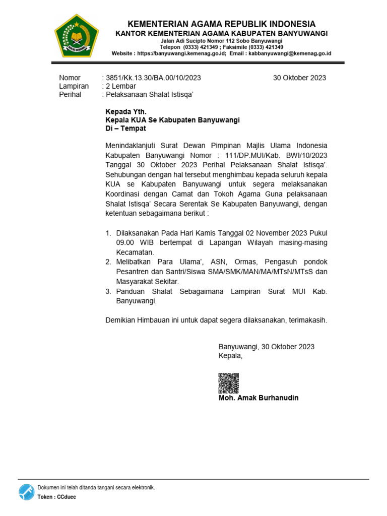 Surat Himbauan | PDF