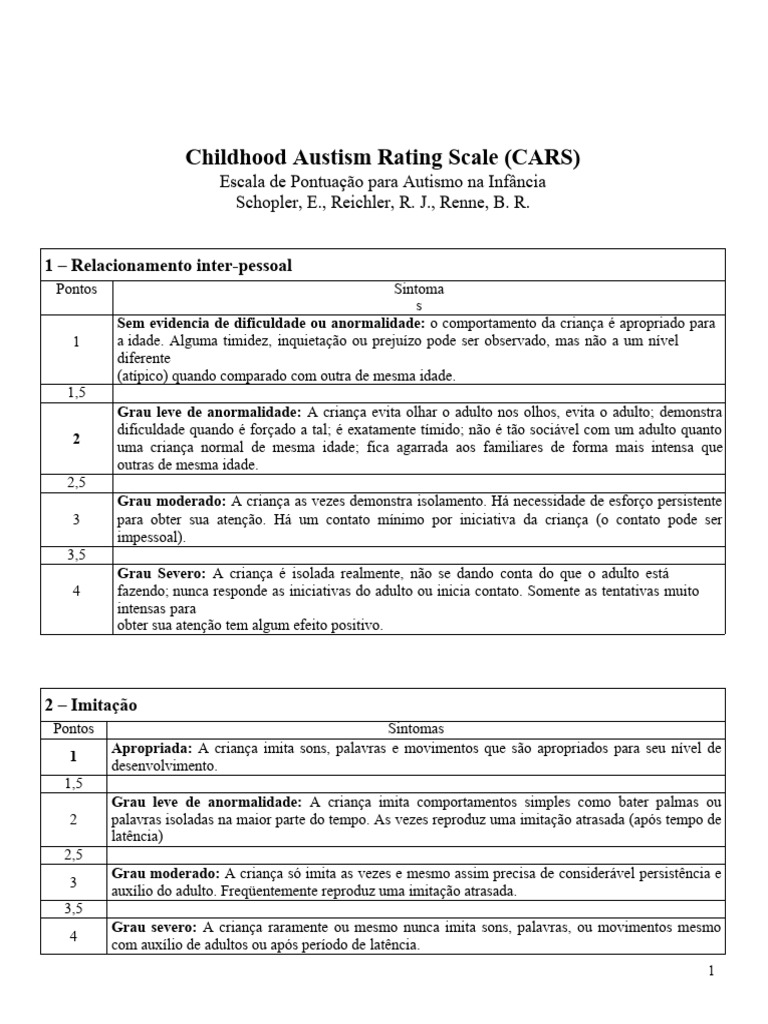 Cars | PDF | Espectro do autismo | Comunicação