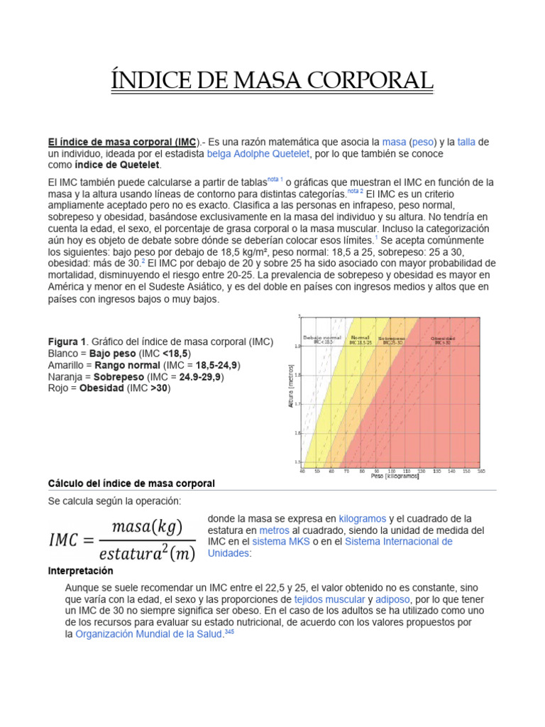Masa Corporal | PDF | Índice de masa corporal | Medicina CLINICA
