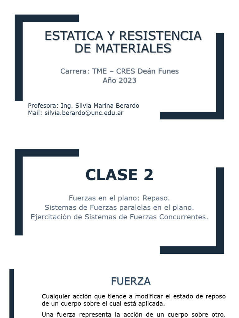 Clase 02 | PDF | Fuerza | Mecánica